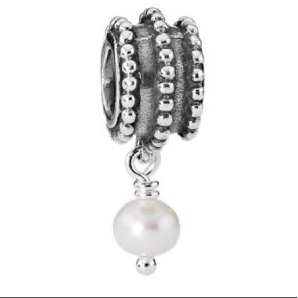 Pandora | Jewelry | Pandora Beveled Pearl Drop Dangle Charm | Poshmark